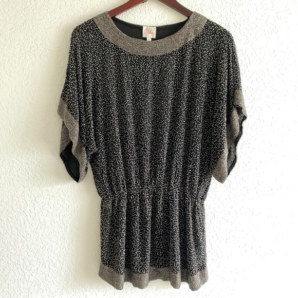 Parker | Tops | Parker Sheer Beaded Embellished Tunic Top | Poshmark